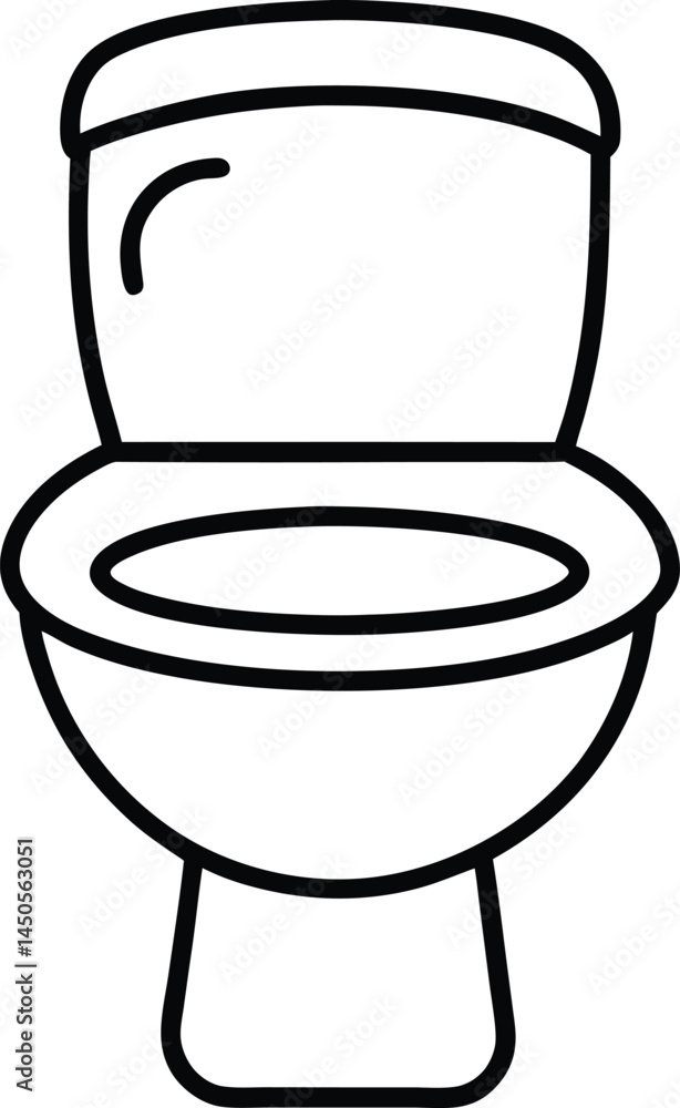 Toilet in continuous line drawing style with WC black line art ...