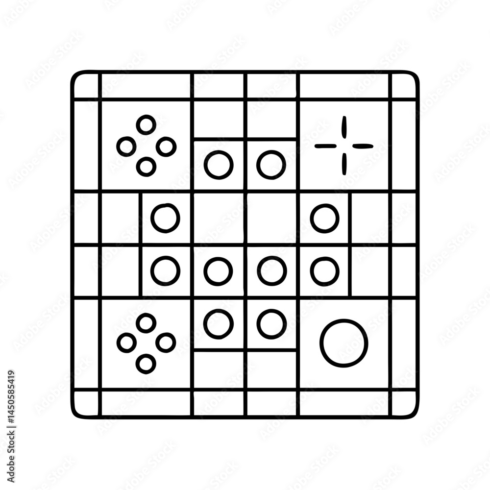 ludo game board icon, ludo game board line art - simple line art of ...