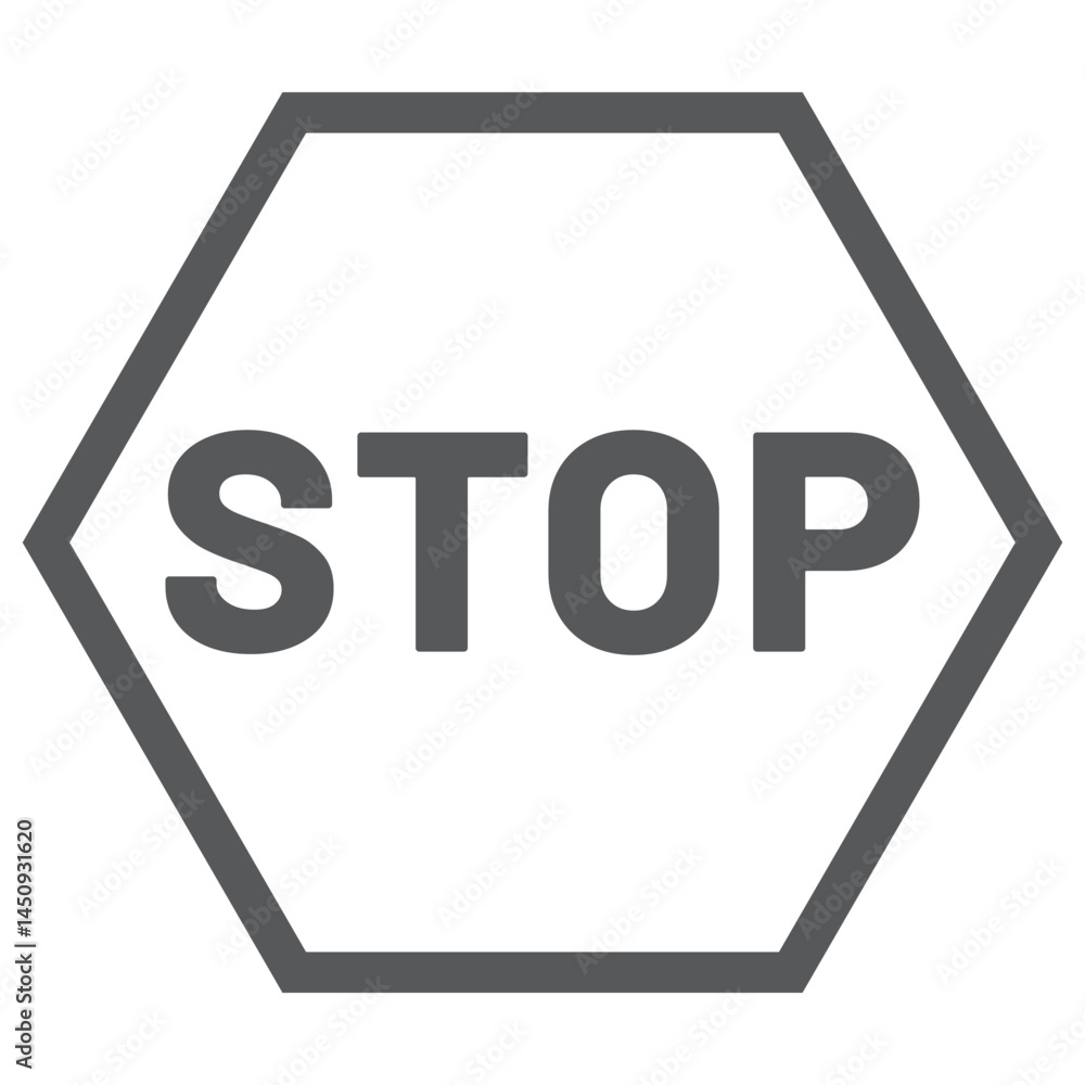 Set of red warning and prohibition signs. Includes stop, hand, danger ...