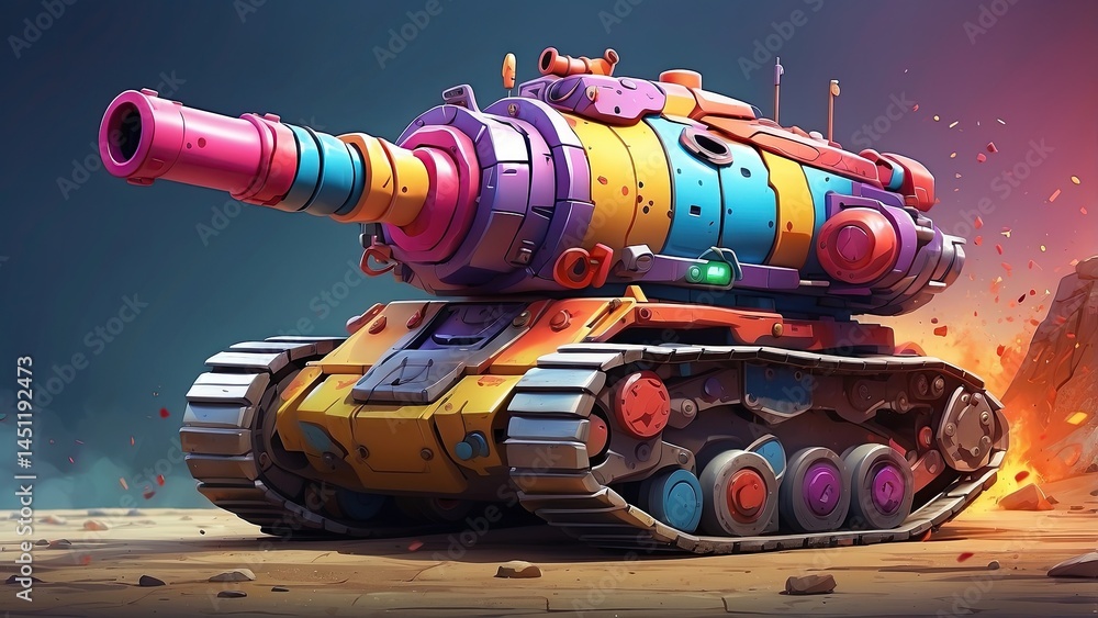 "A Thunderous Metal Beast Unleashed: Tank Firing Amidst Chaos ...