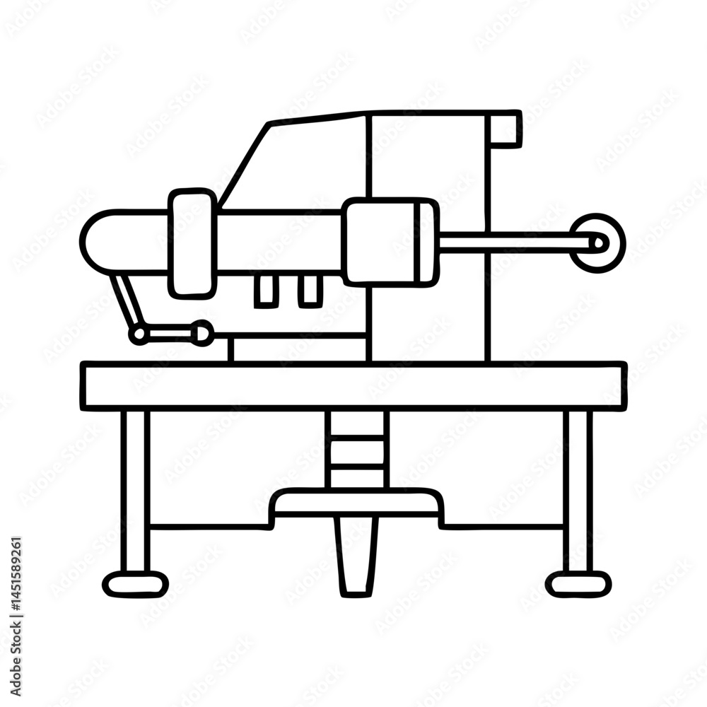 workbench vise icon, workbench vise line art - simple line art of ...