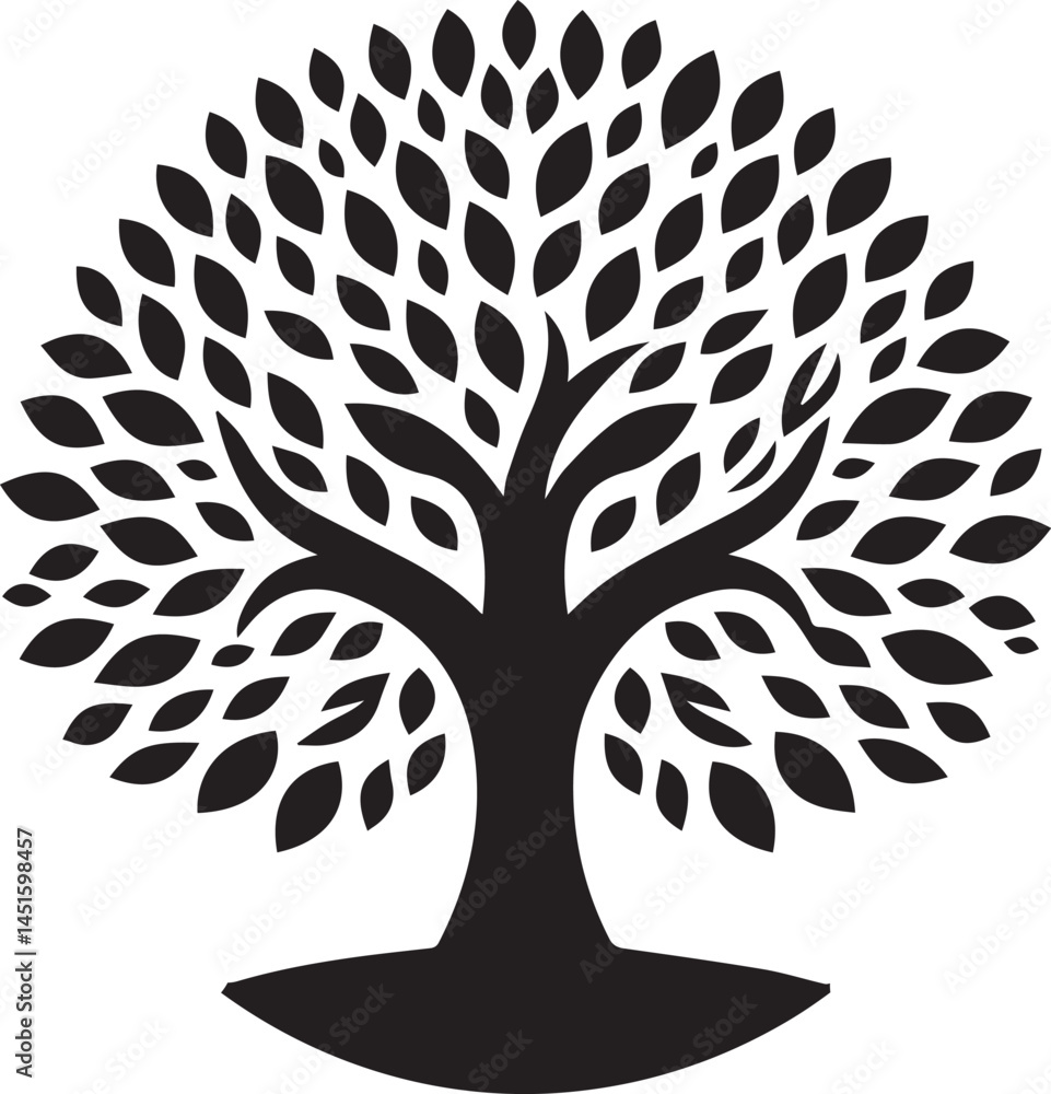 Beautiful Black Tree Vector Silhouette Art This Is An Editable And ...