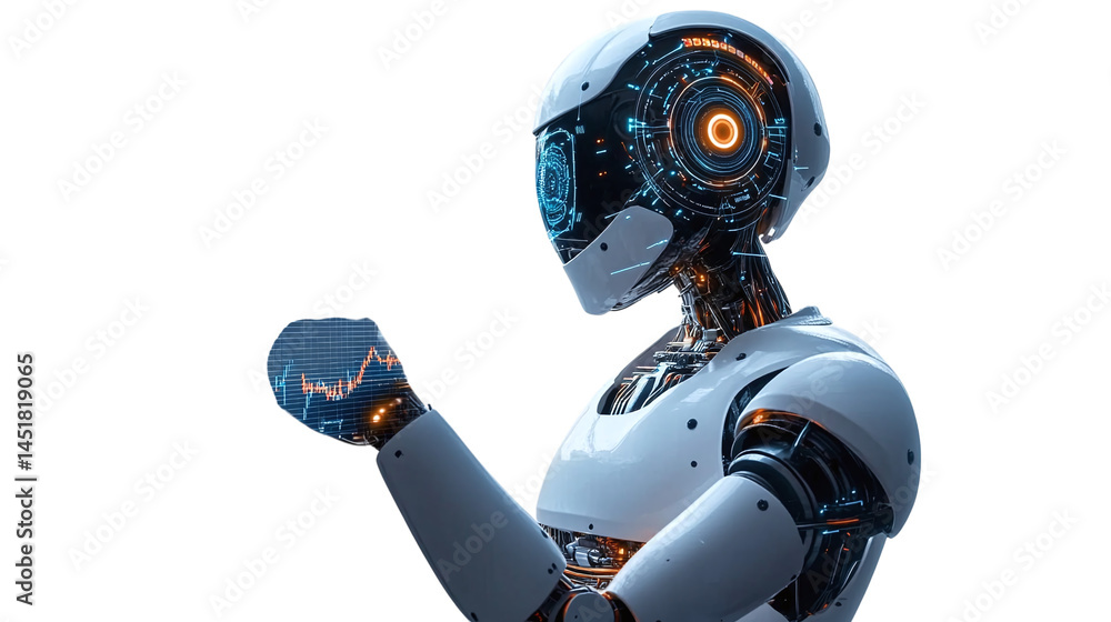Floating AI-based portfolio rebalancing assistant dashboard, isolated ...