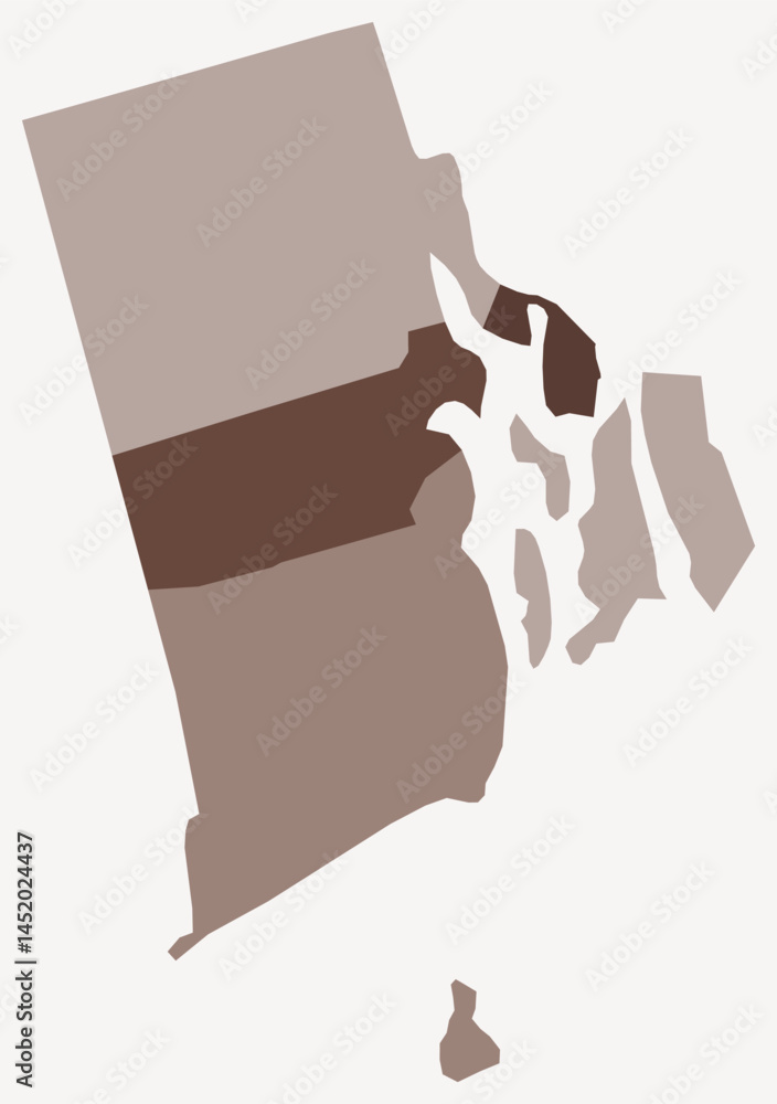 Map of Rhode Island with counties. Just a simple state border map with ...