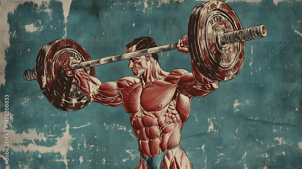 Muscular System During Weightlifting: An illustration of the muscular ...