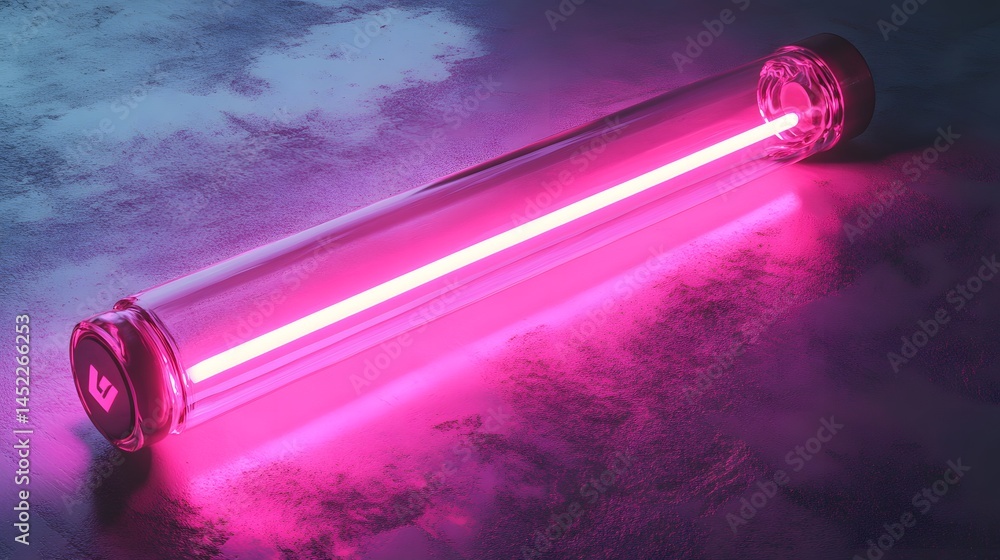 Neon Light Tube: A glowing neon light tube shaped like the element's ...
