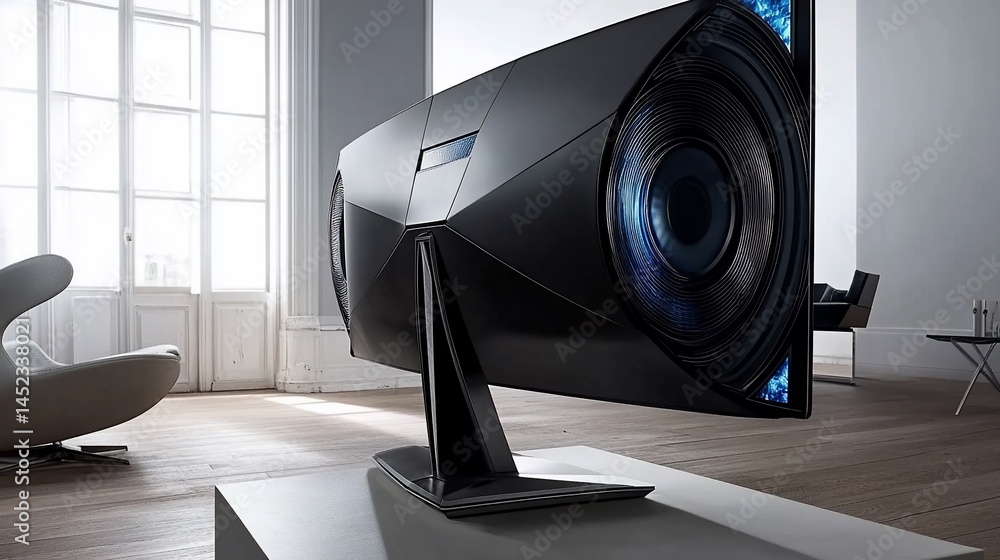 Futuristic Curved Monitor Design: A Modern Display in a Contemporary ...