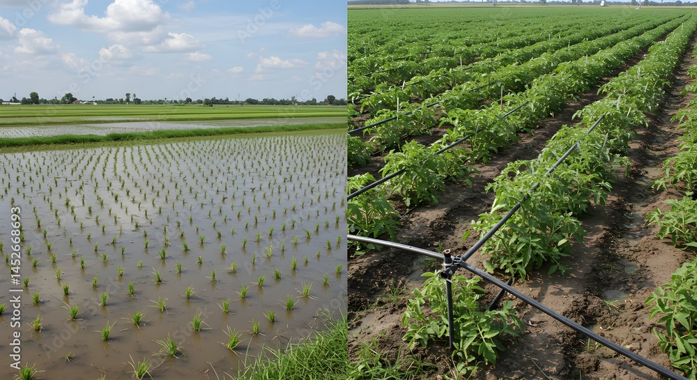Agricultural water use control showing side-by-side comparison of ...