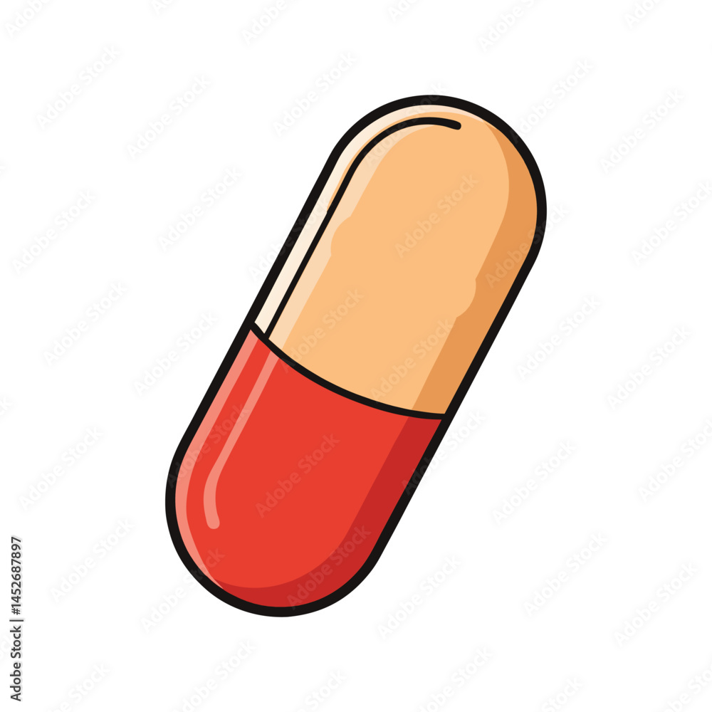 Pill vector illustration, medical capsule icon, pharmaceutical drug ...