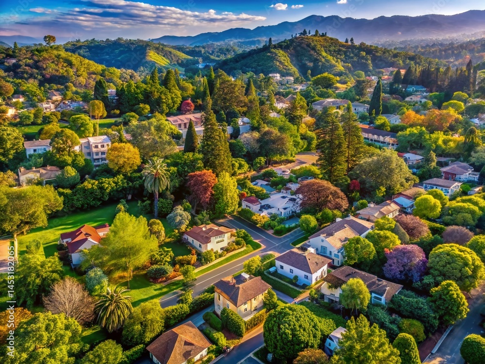 Lush Green Park Homes South Pasadena Neighborhood Hd Wallpaper Stock