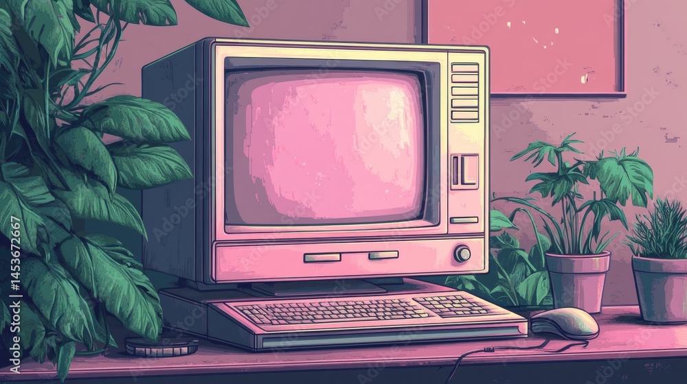 Retro old computer user interface,Pink Y2K computer window page and ...