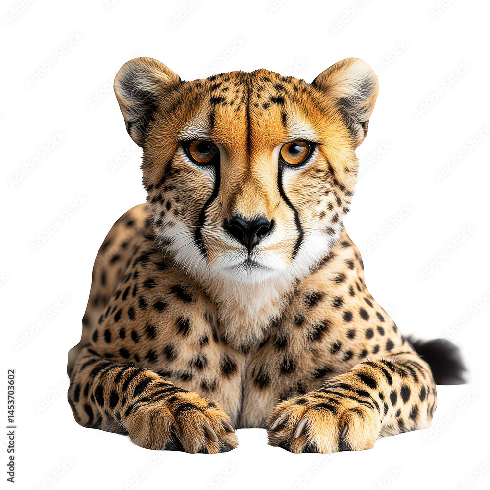 Portrait of a cheetah laying down front view isolated png cheetah png ...