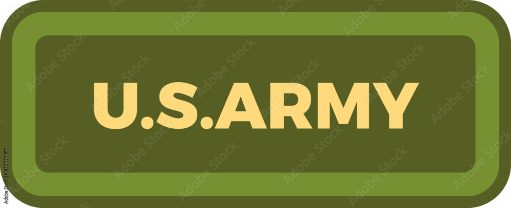 Simple rectangular U.S. Army logo with yellow writing and double green ...
