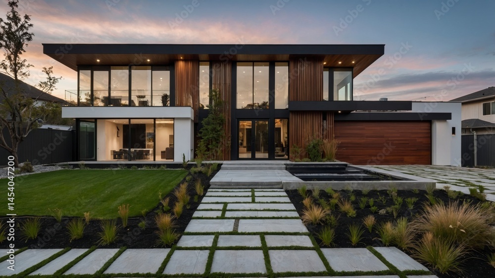 Contemporary modern house in the suburbs of melbourne featuring elegant ...