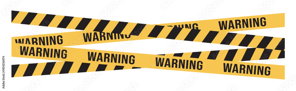 Warning vector ribbons. Attention sign, warning sign, caution sign ...