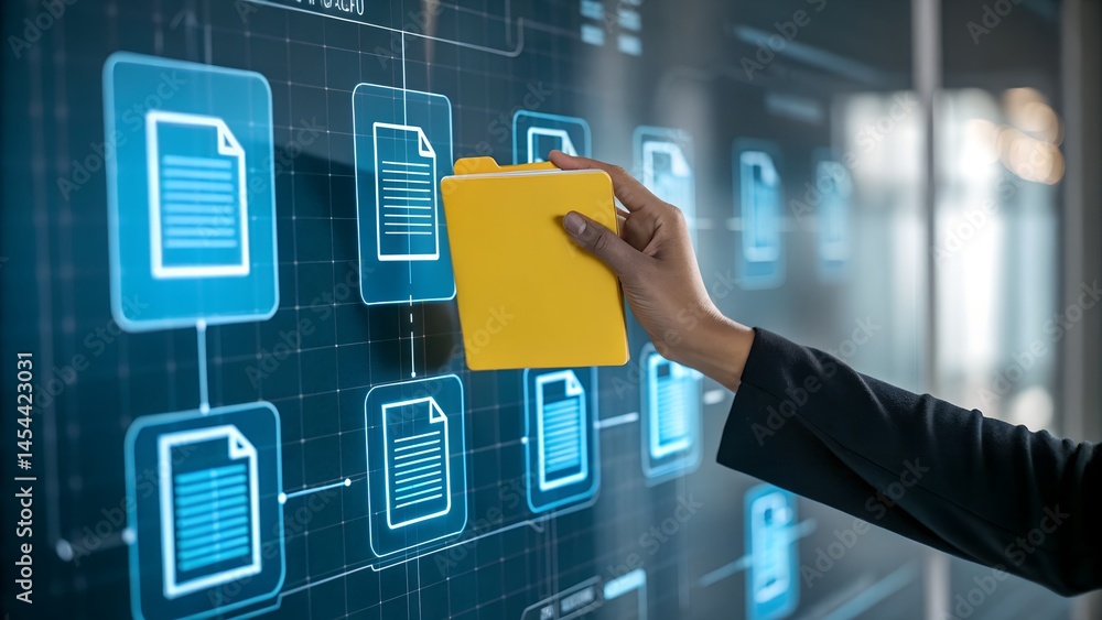 Business files and folders storing in document management system DMS ...