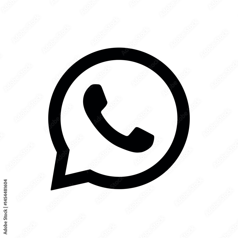 Stock-Vektorgrafik „WhatsApp Icon Black Logo, WA App Vector, Editable ...