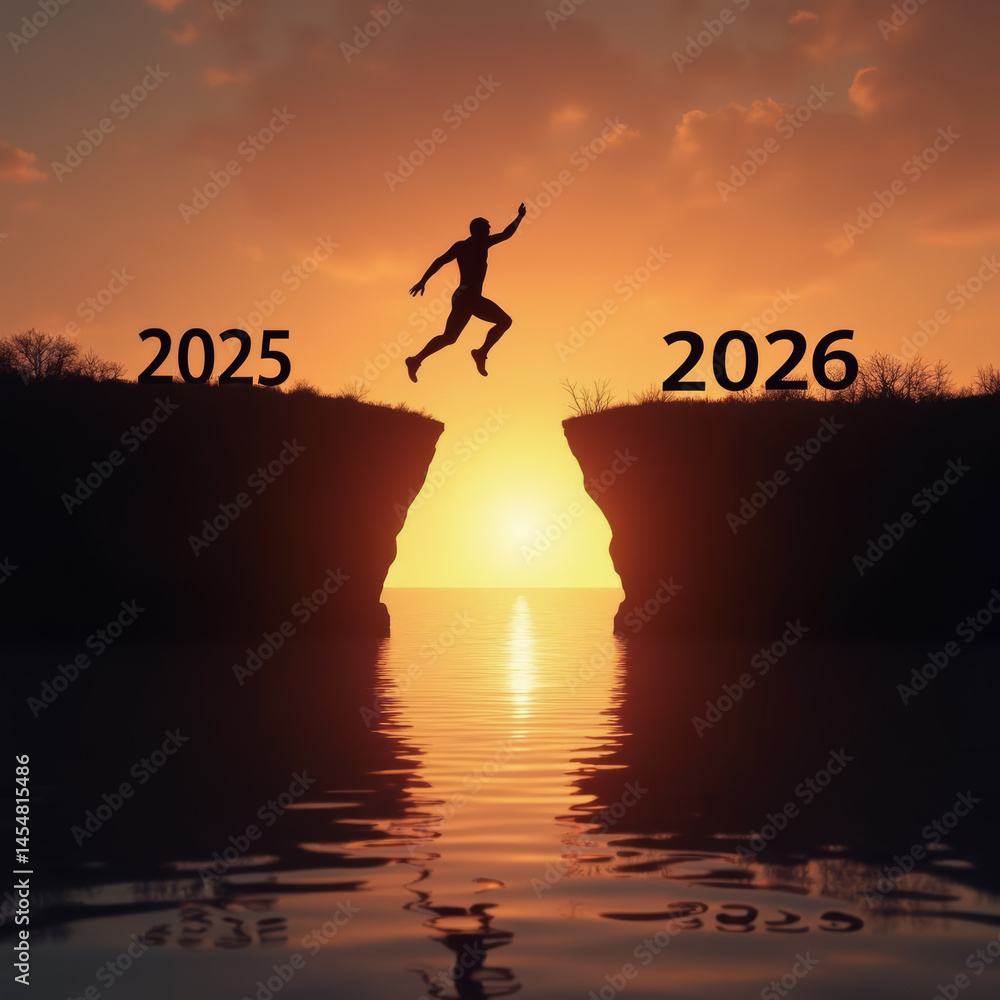 2026 year conceptual transition from 2025 idea for upcoming future ...
