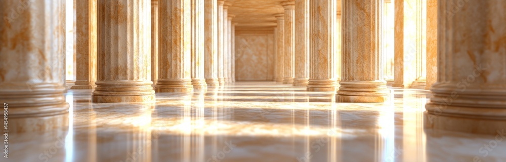 A classic Greek-style column row with emphasized texture and detail ...