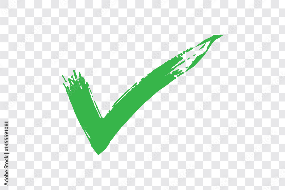 green check mark, Green check mark icon, Brush stroke approved symbols ...