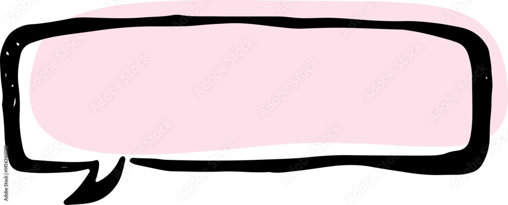 เวกเตอร์ Stock long rectangular speech bubble with thick black lines ...
