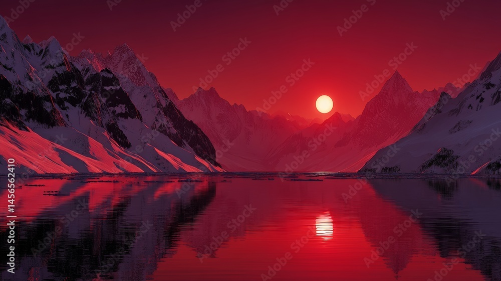 When sunset arrives, the alien landscape assumes a surreal color ...