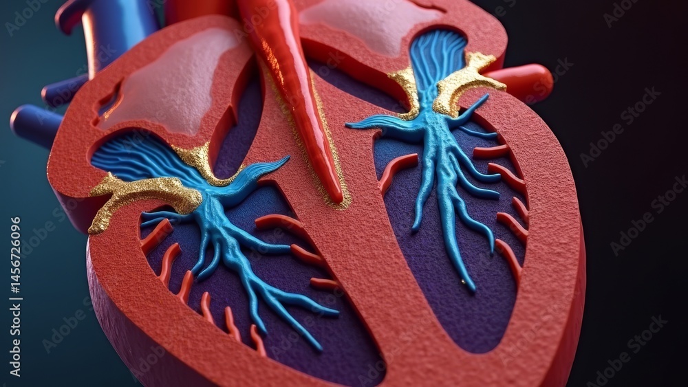 Schematic diagram of cardiac anatomy Stock Illustration | Adobe Stock