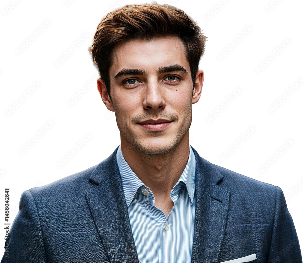 young british guy in a casual blazer portrait model transparent ...