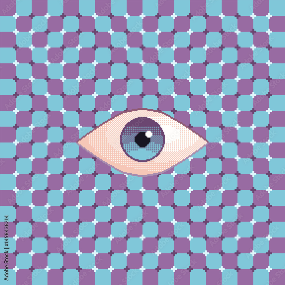 Vector de Stock Surreal eye with optical illusion effect on hypnotic ...