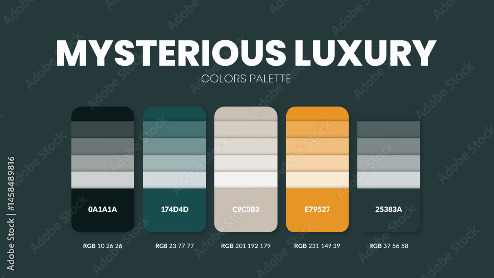 Praca wektorowa bez tantiem: Color palette guide in Mysterious colour ...