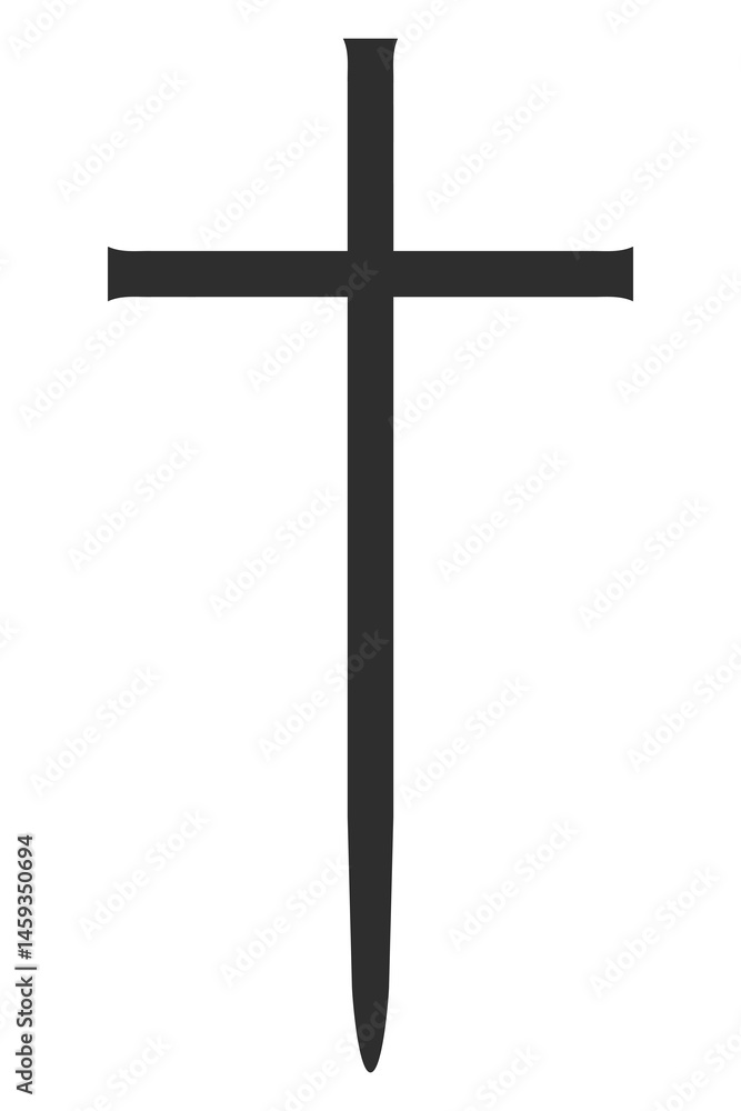 cross tattoo christian religious symbol silhouette with templar sword ...