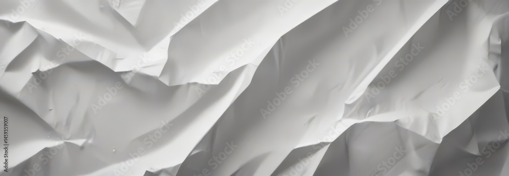 Wrinkled white paper texture Deep creases and folds create a dramatic ...
