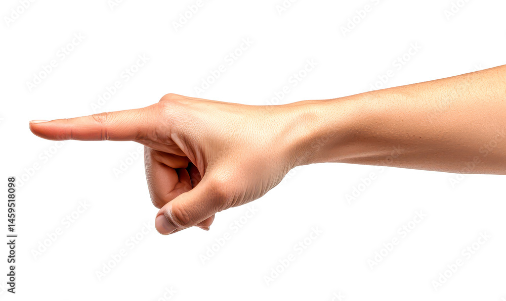 Hand Gesture Indicating Direction with Forefinger Extended Isolate on ...