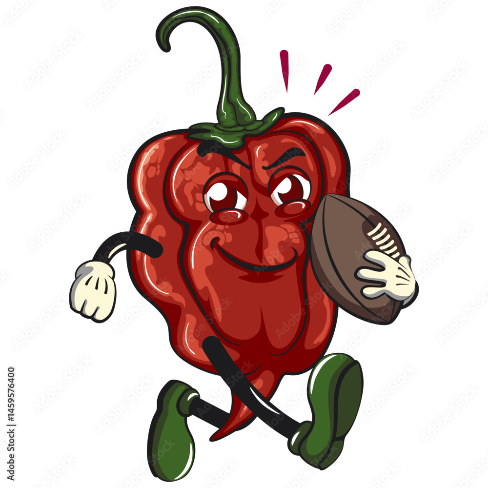 character mascot of a carolina reaper chili cartoon vector isolated ...