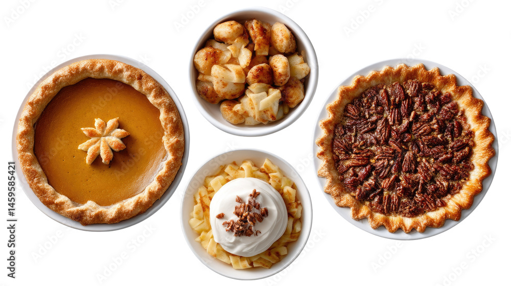 Delicious Pie Assortment: A mouthwatering arrangement showcases the ...