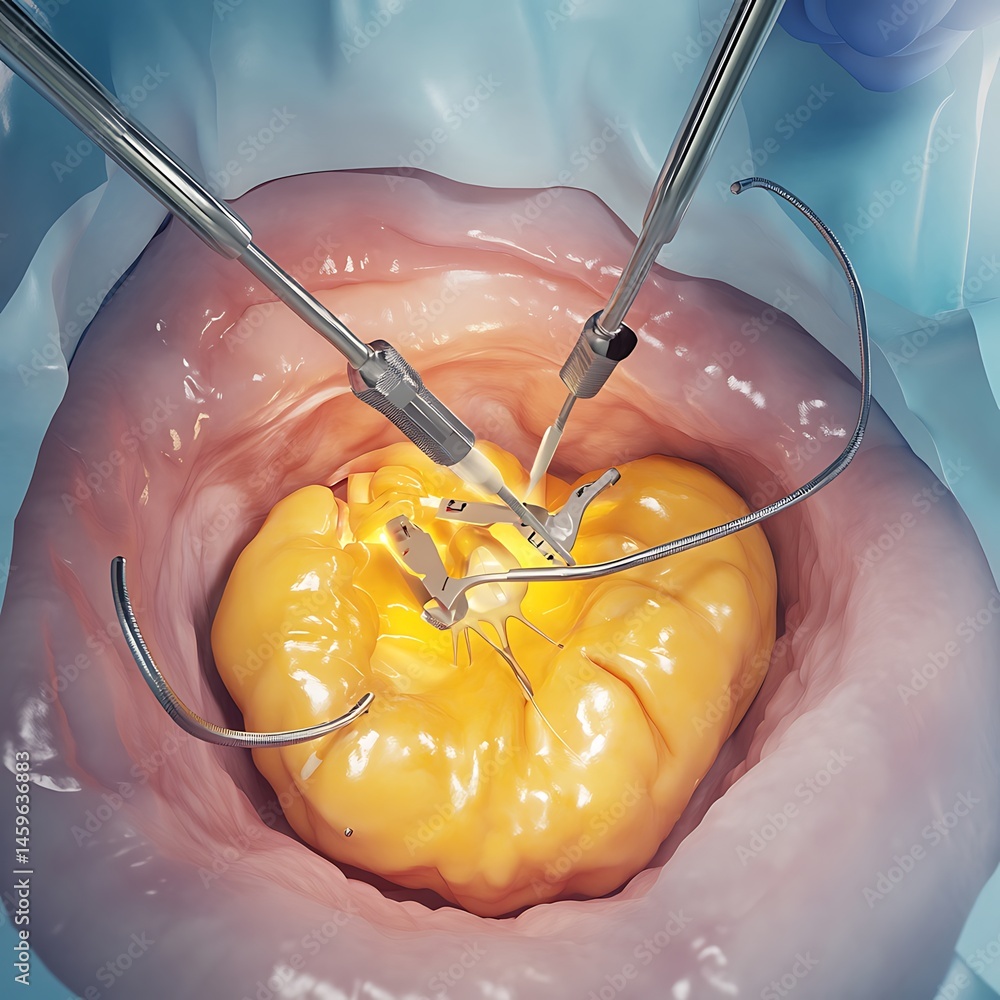**Realistic 3D Illustration Of A Laparoscopic Appendectomy Procedure ...