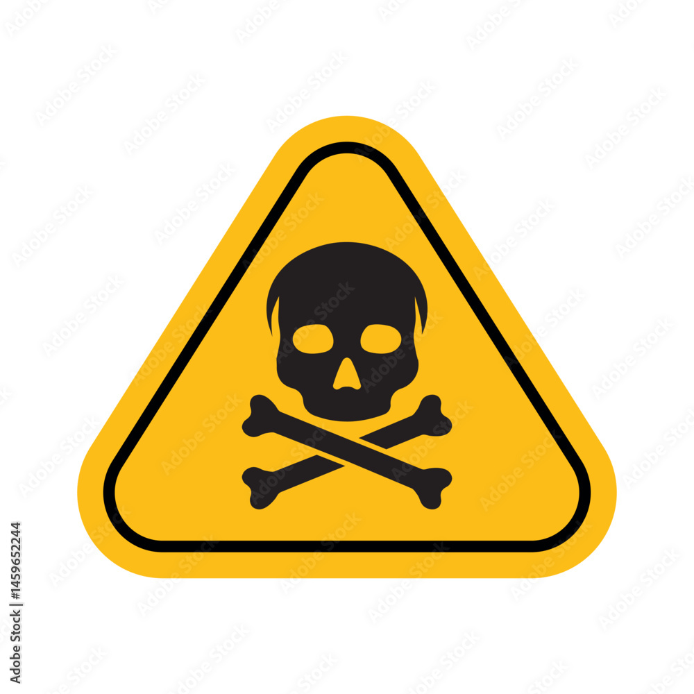Poison Toxic Hazard Sign in Flat Design Style. Hazardous Material Class ...