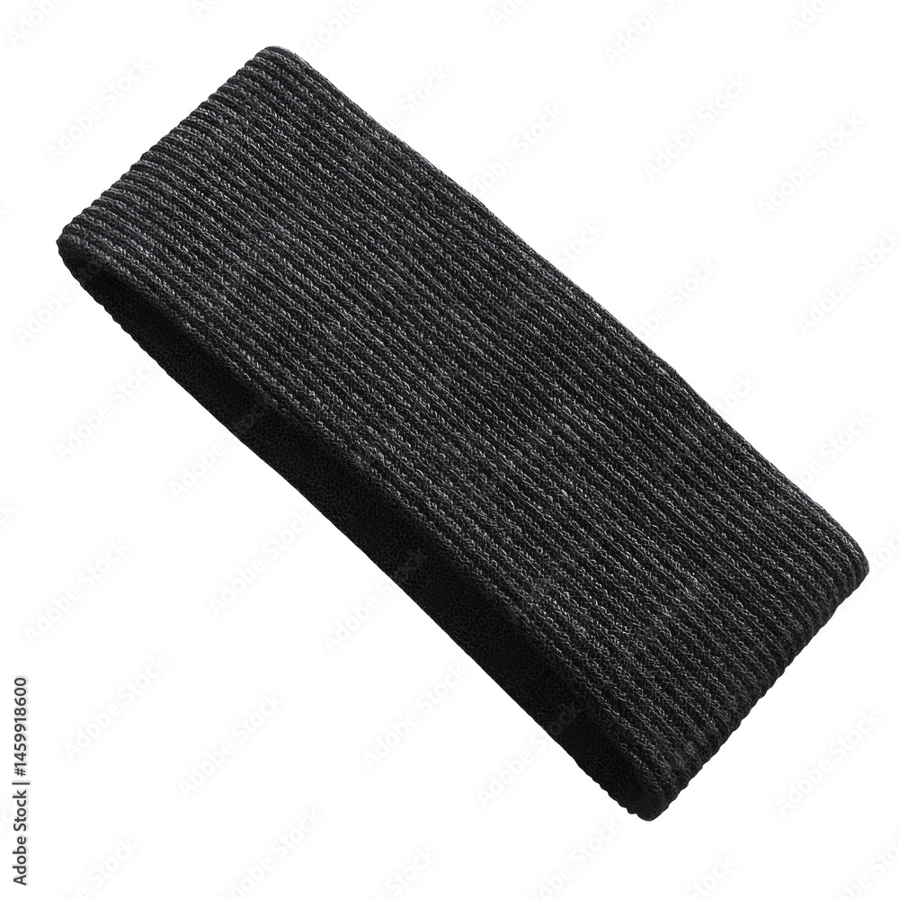 Black Elastic Waistband Band With Ribbed isolated on a transparent ...