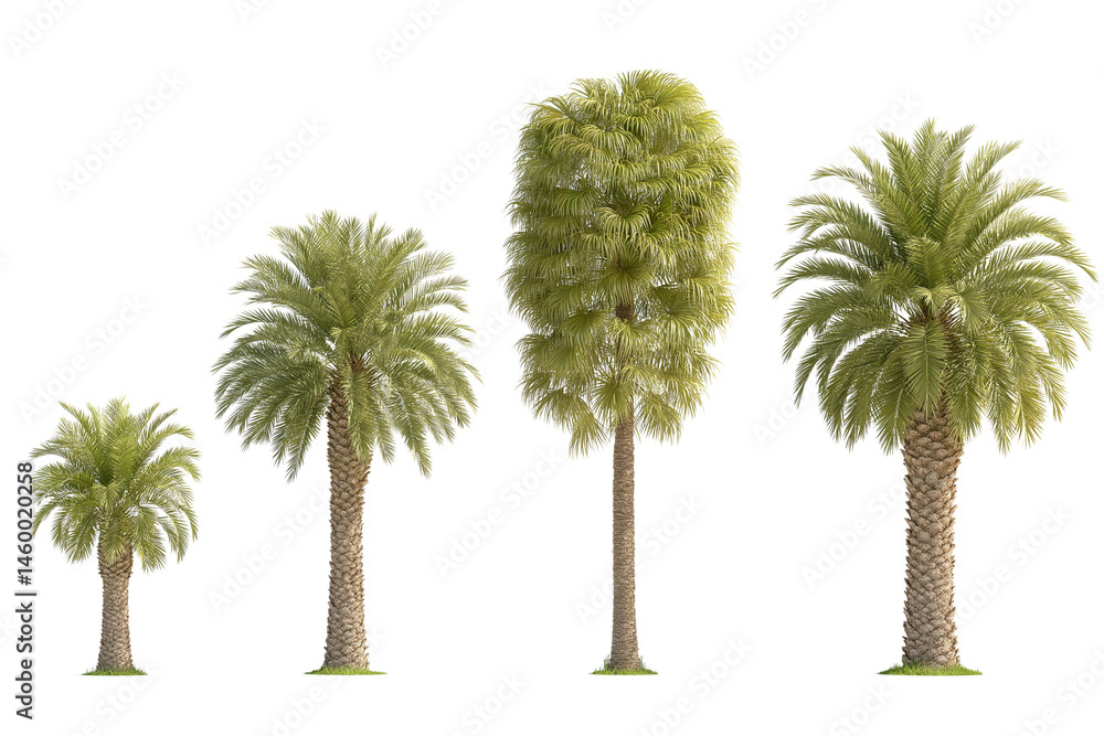 Collection of Palm Trees Various Sizes and Stages of Growth Stock Photo ...