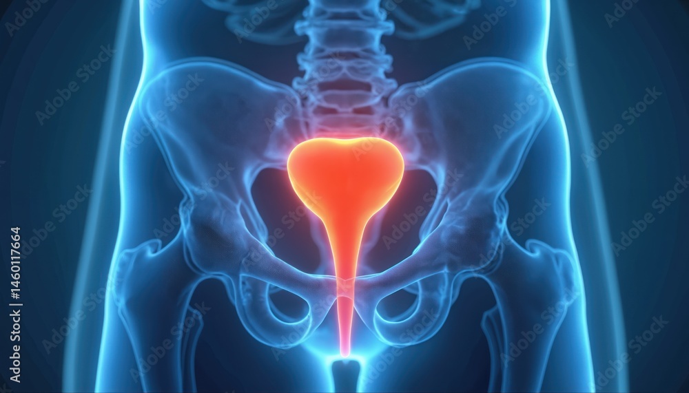 Medical Illustration Of Male Pelvic Organs Mri Visualization Of Prostate Gland Seminal Vesicles