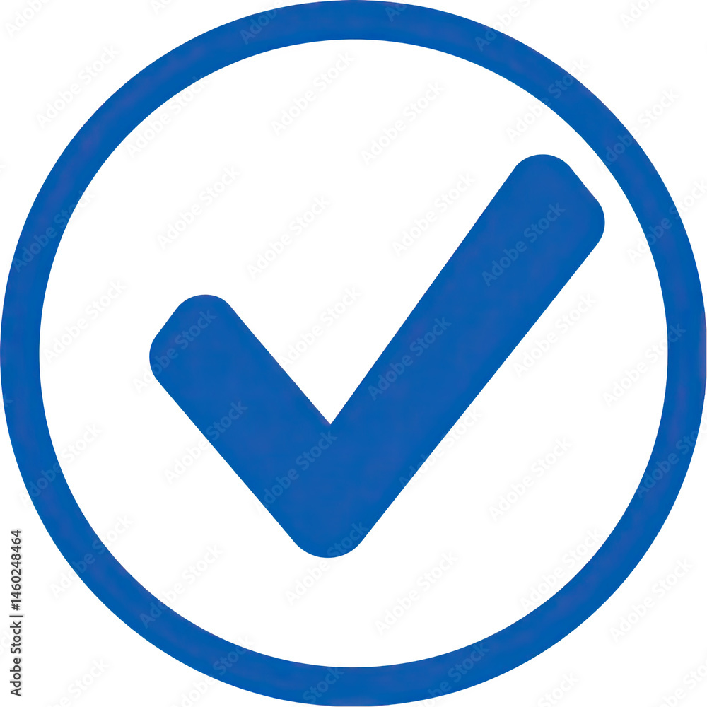 Blue check mark icon in circle graphic design element ok ui ux yes app ...