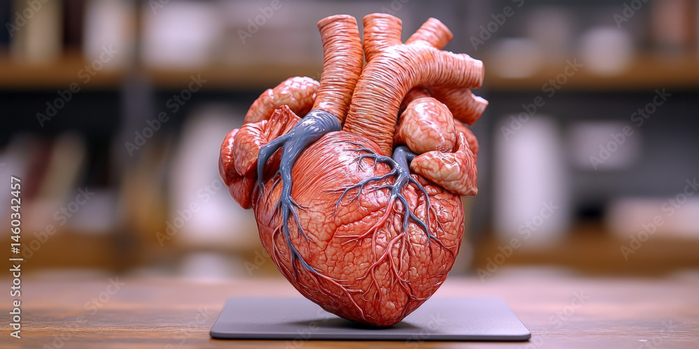 Detailed anatomical heart model showcasing human cardiovascular ...