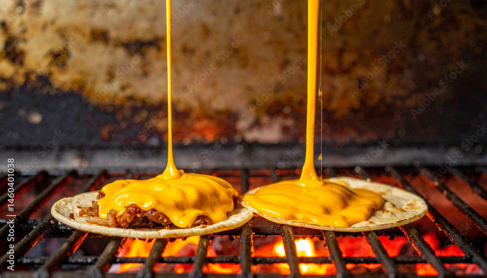 Melted cheese delight grilled tacos with firefly cheese stretch outdoor ...