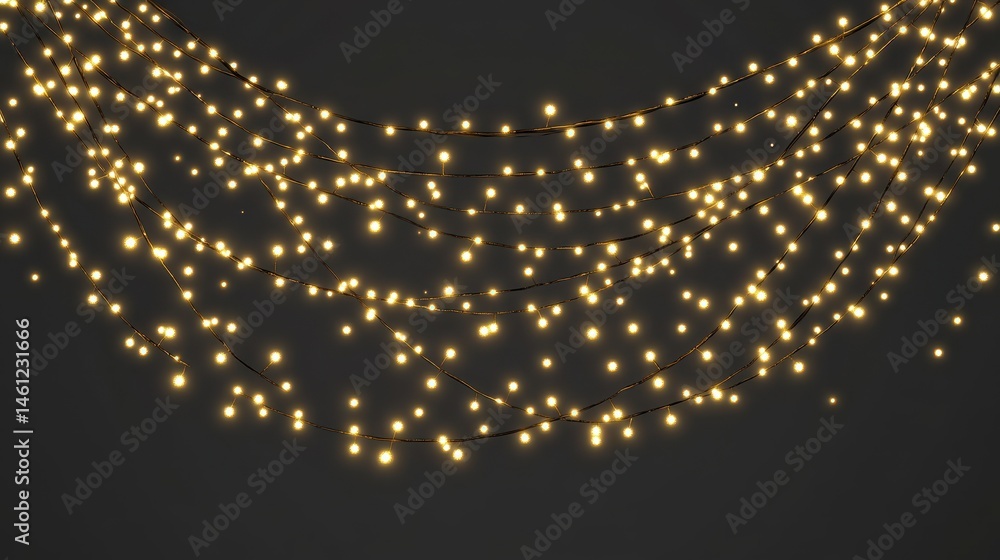 Christmas Lights Clip Art. Festive String Lights Photo Overlays with ...