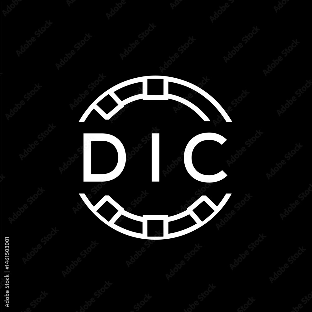WebDIC letter logo. DIC blue image on white background. DIC Monogram ...
