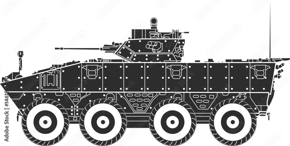 Icon of a French armored personnel carrier for transporting and ...