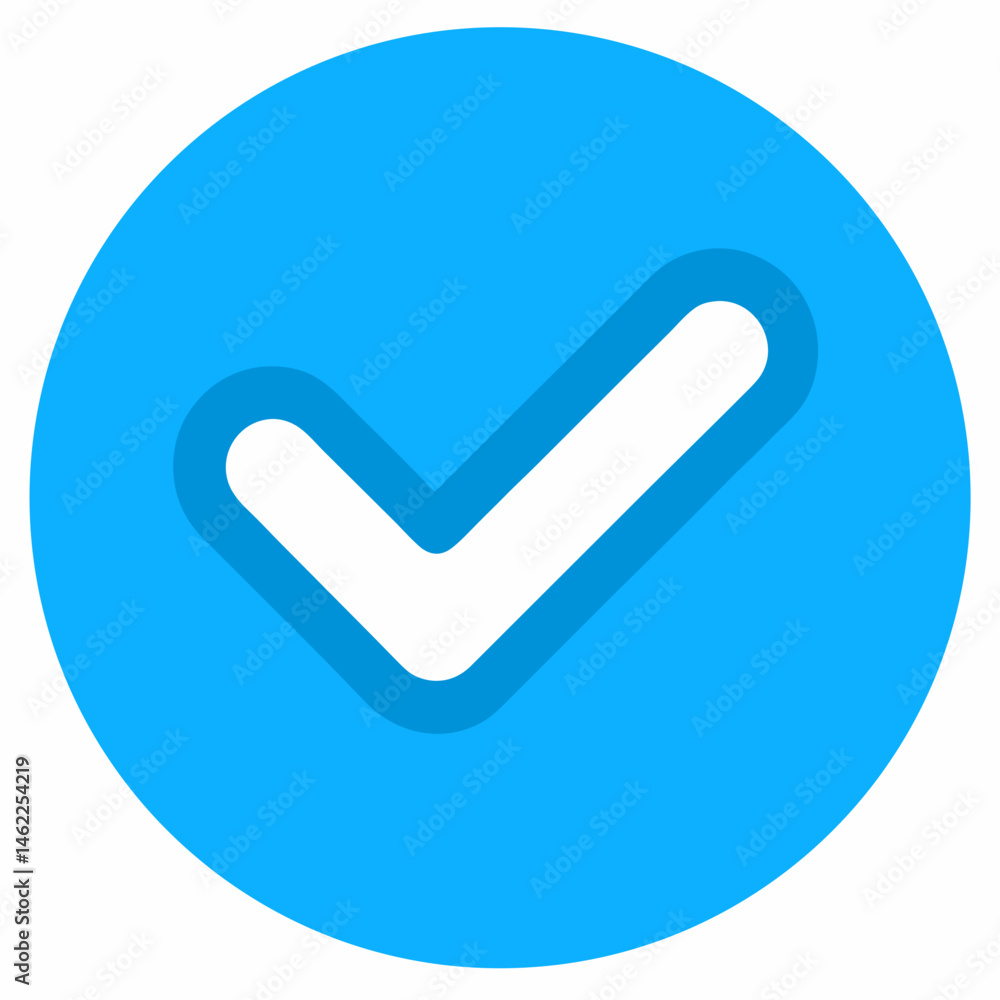 Checkmark icon. Blue check mark vector set. Checked checkbox sign ...