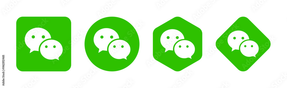 Image vectorielle Stock WeChat logo icon set with PNG and vector ...
