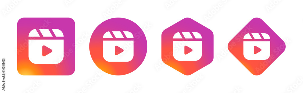 Image vectorielle Stock Reels Instagram logo icon set with PNG and ...
