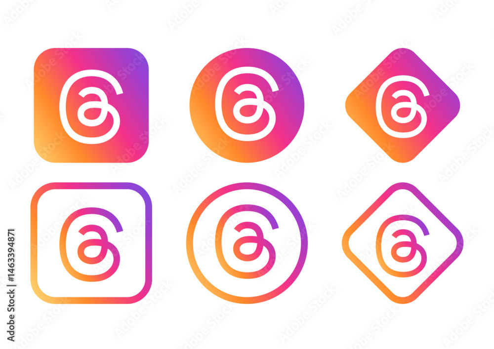 Vector de Stock Threads logo icon logo PNG and vector. Threads logo ...